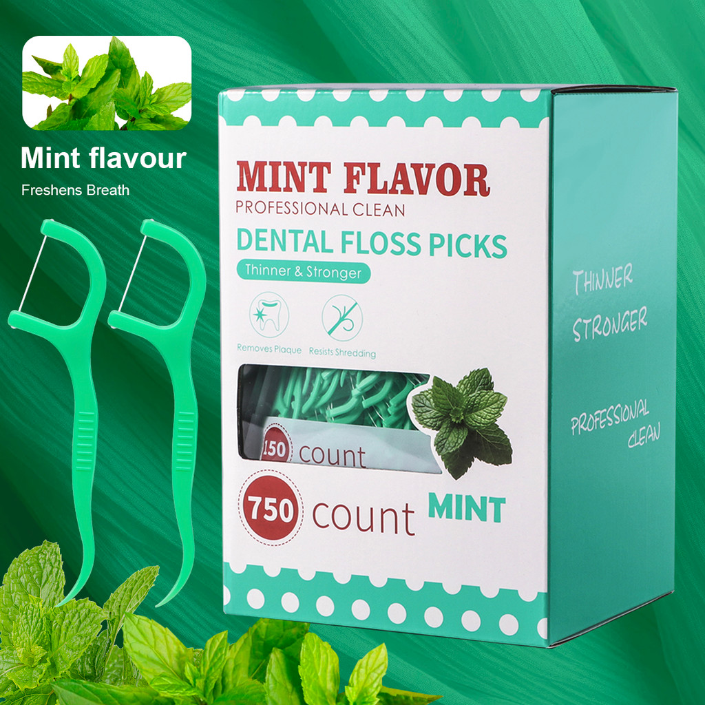 Jual Mint Dental Floss Stick - Home Portable Disposable Care Dental ...