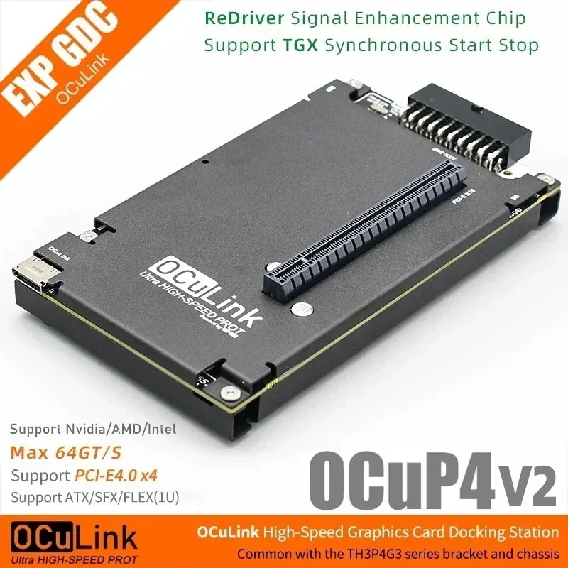 Jual New Ocup4V2 Oculink Gpu Dock W Redriver Chip Metal Case Nvme M.2 ...