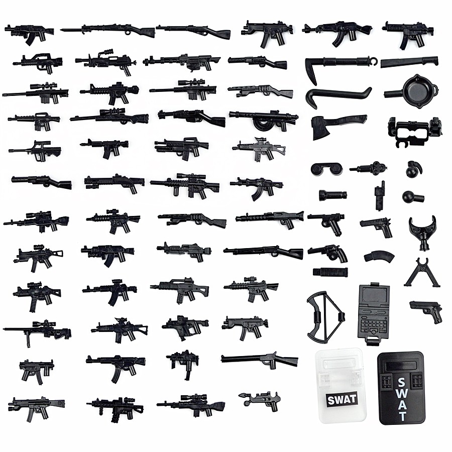 Jual 130Pcs WW2 Military Series Brick Weapons Guns Pack Parts Soldiers ...