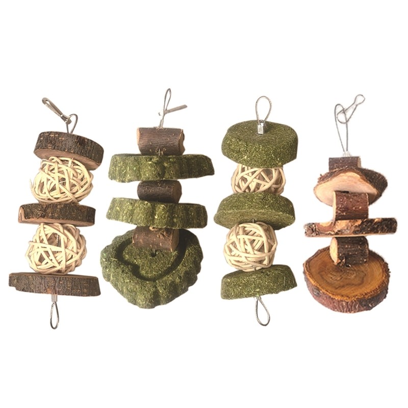 Jual Bunny Chew Toys Rabbit Hay Treat Grass Cakes wood Blocks Wicker ...