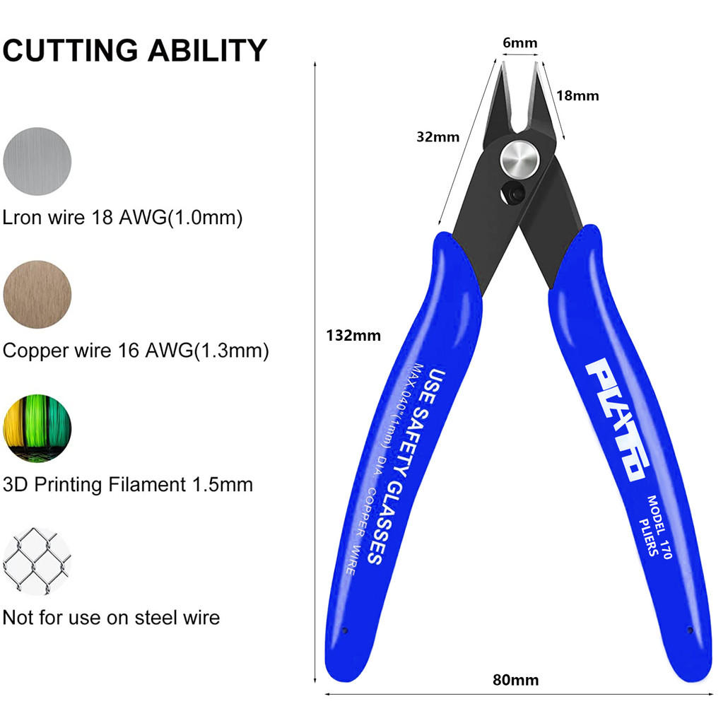 Jual 5/10 PCS Electrical Wire Cable Cutters Cutting Side Snips Flush ...