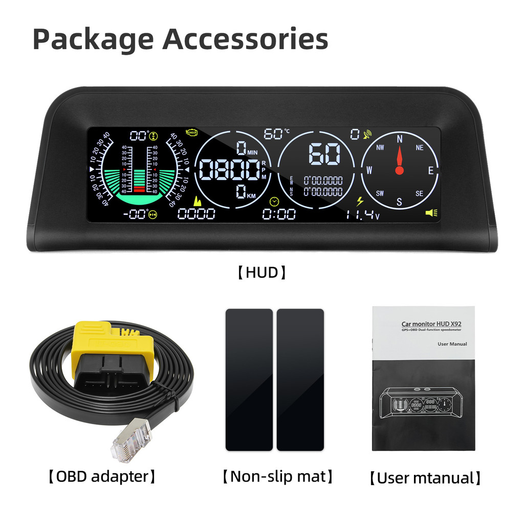 Jual X92 Hud Obd+Gps Car Head Up Display Smart Gps Off-Road Intelligent ...