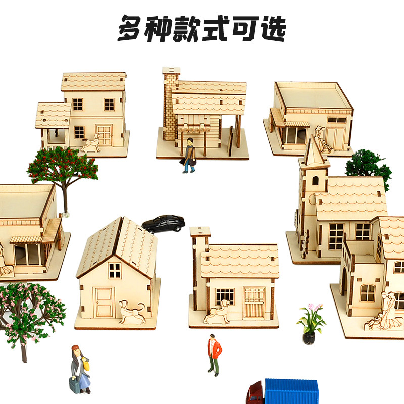 Jual 1:50 scale Miniature House Wood Model Building Prefabricated House ...