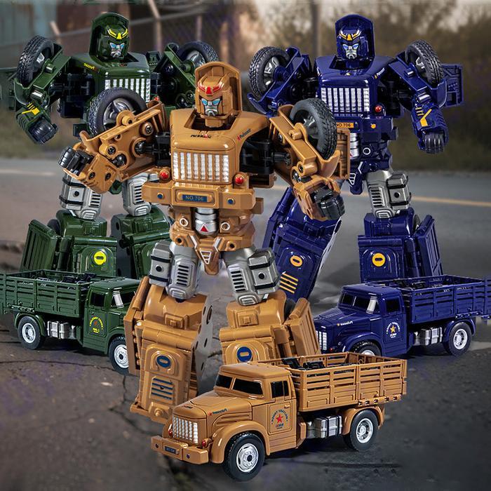 Jual Berkualitas! Lele Toy 2 In 1 Bentuk Ganda Truk Robot Truk Militer ...