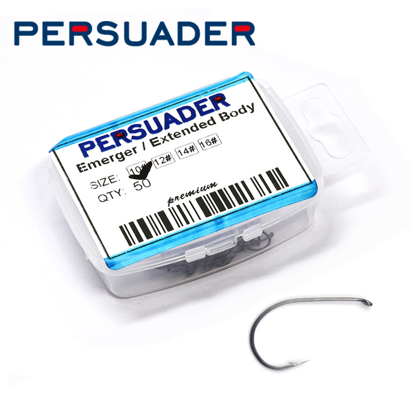 Jual Persuader new 50hooks boxed body extended mayfly fly tying hooks ...