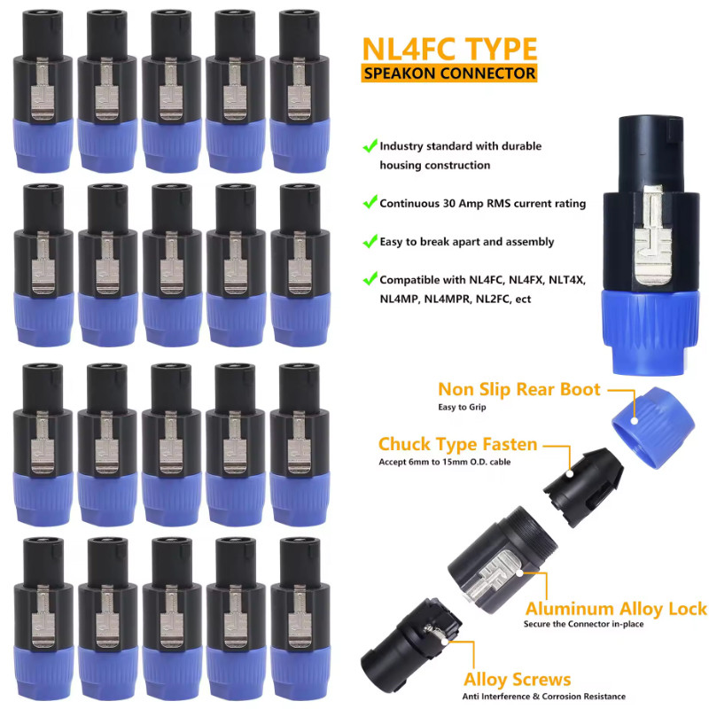 Jual Adapter 4-Pole plug 4Pins NL4FC Connector Aviation Plugs Ohm Plug ...