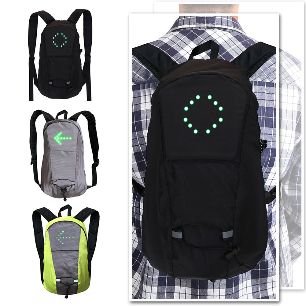 Jual New LED Wireless Cycling Vest Safety LED MTB Bike Bag Turn Signal ...