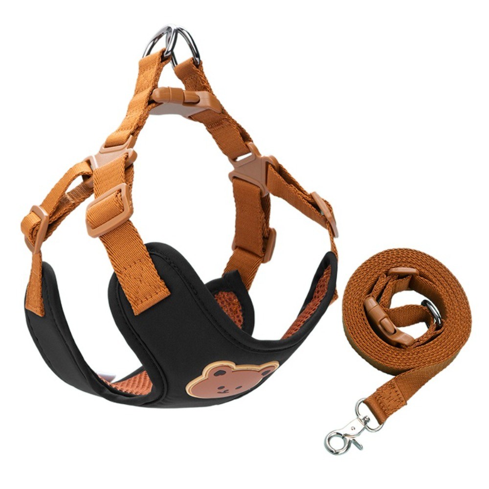 Jual Cartoon Cute Pet Harness Leash Adjustable Anti-Escape Cat Chest ...