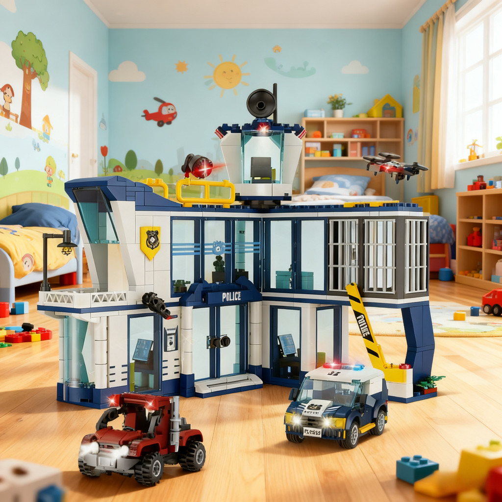 Jual 3 in1 Hospital Building Blocks Toy STEM Sets City Police Office ...