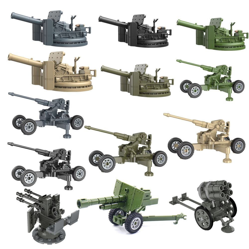 Jual World War 2 Ww2 Military Cannon Weapons Antiaircraft Gun Moc ...