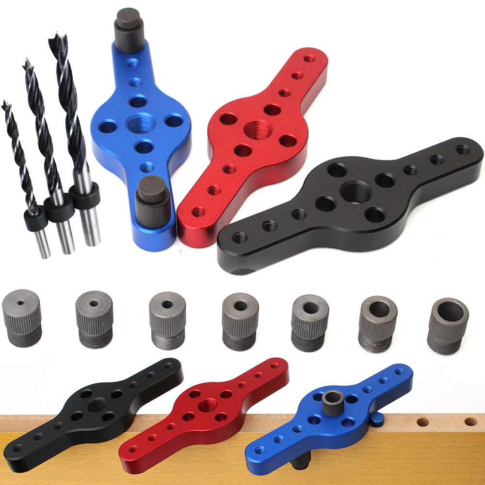 Jual Woodworking Vertical Pocket Hole Jig Self centering Dowel Jig 2 ...