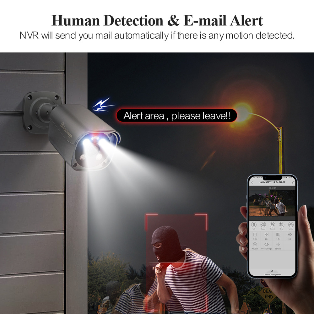 Jual Techage 4K Security Camera System Ultra HD 8MP POE NVR Two-Way ...