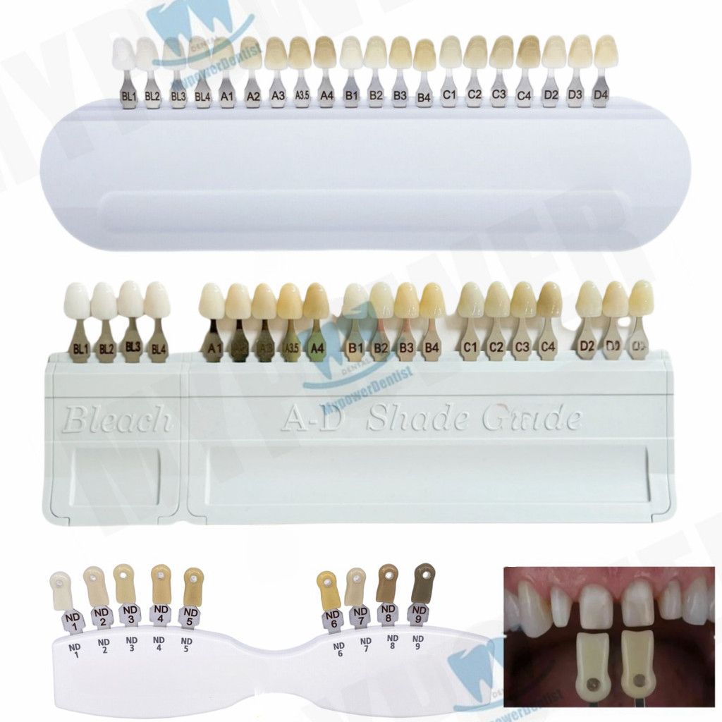Jual Dental Teeth AD Shade Guide Porcelain Material Colorimetric Plate ...