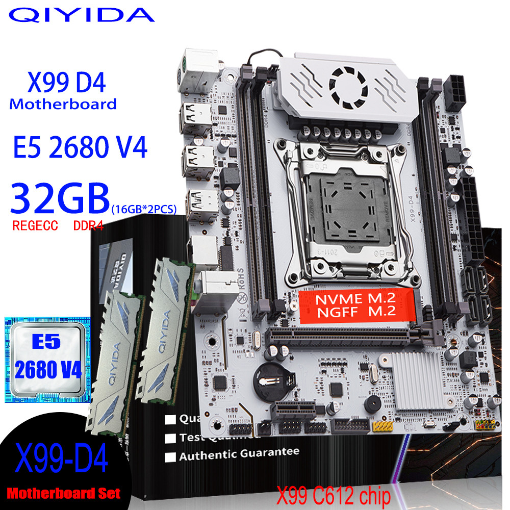 Jual QIYIDA X99 Motherboard Set Kit Xeon LGA 2011-3 E5 2680 V4 CPU ...