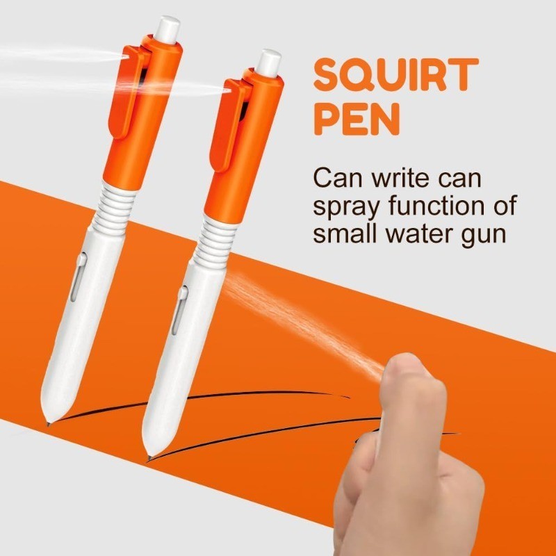 Jual Pen That Sprays Water - 2 in 1 Funny Prank Retractable Pens with ...