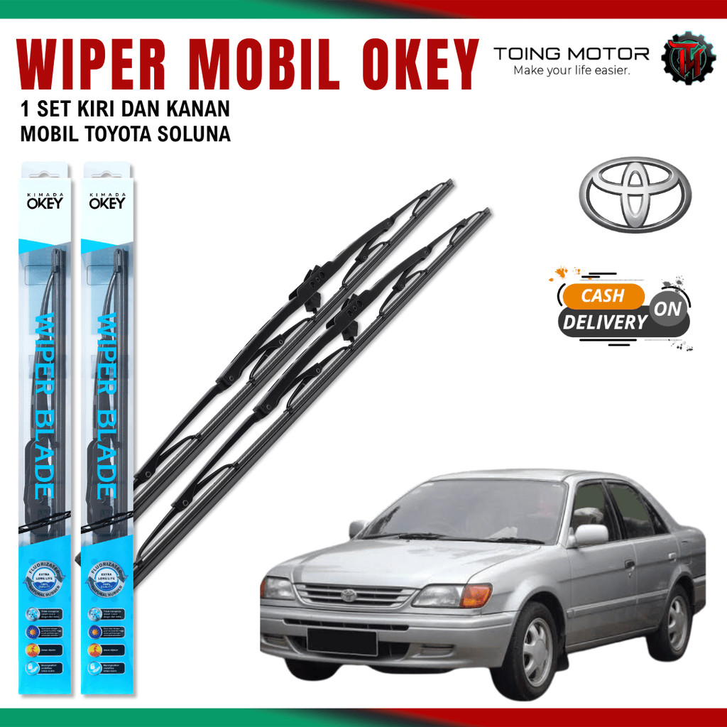 Jual Wiper Blade Toyota Soluna Rangka Besi Pembersih Kaca Depan Mobil 1 ...