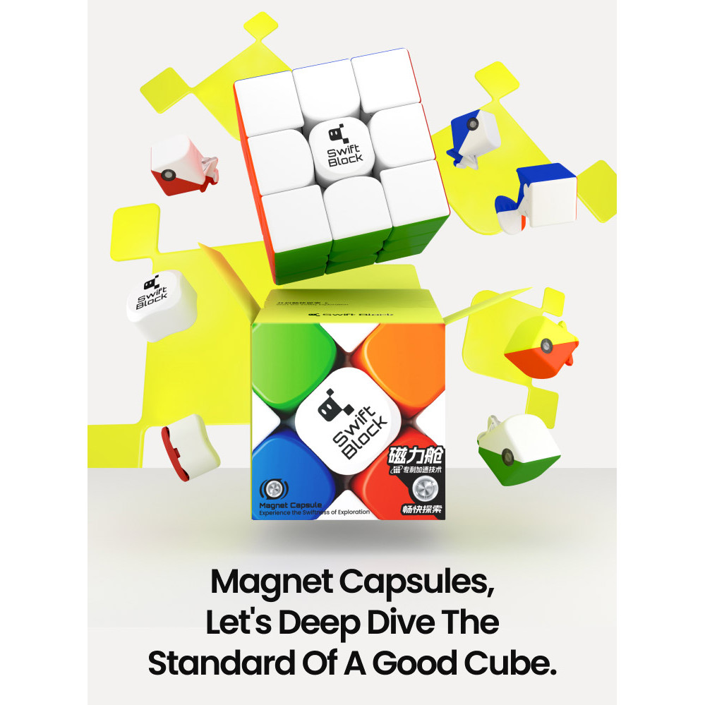 Jual GAN Swift Block 355S 3x3x3 Magnetic Speed cube GAN swift 3x3 Magic cube Original GAN Swift ...