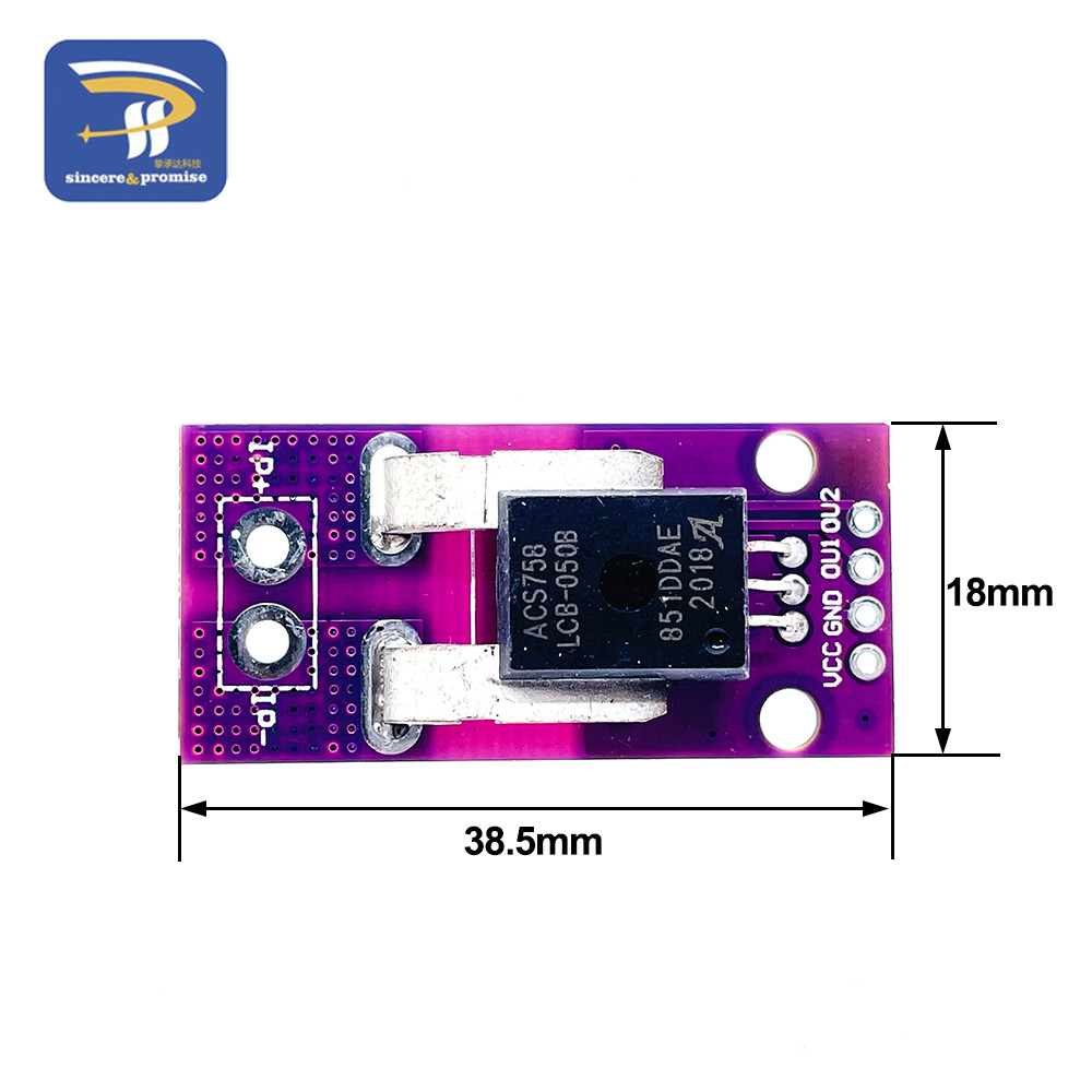 Jual 50A 100A Hall Current Sensor Module Linear Analog AC DC 3.3V-5V ...
