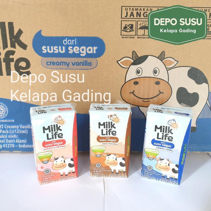 Jual rcdf- Milk Life Uht 125Ml X 40Pcs Vanilla Coklat Strawberry ...