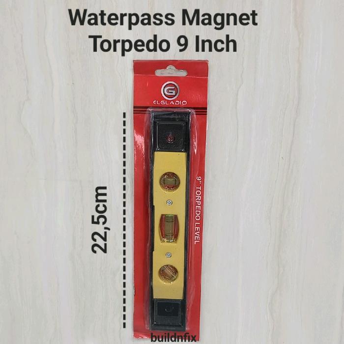 Jual WATERPASS MAGNET TORPEDO 9 INCH (22,5CM) PENGGARIS AIR PENDEK ...