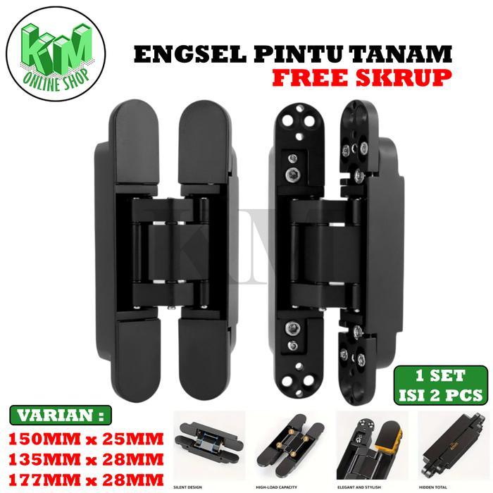 Jual Hidden Hinge Engsel Tanam Door Hinge Invisible Hitam Engsel Pintu ...