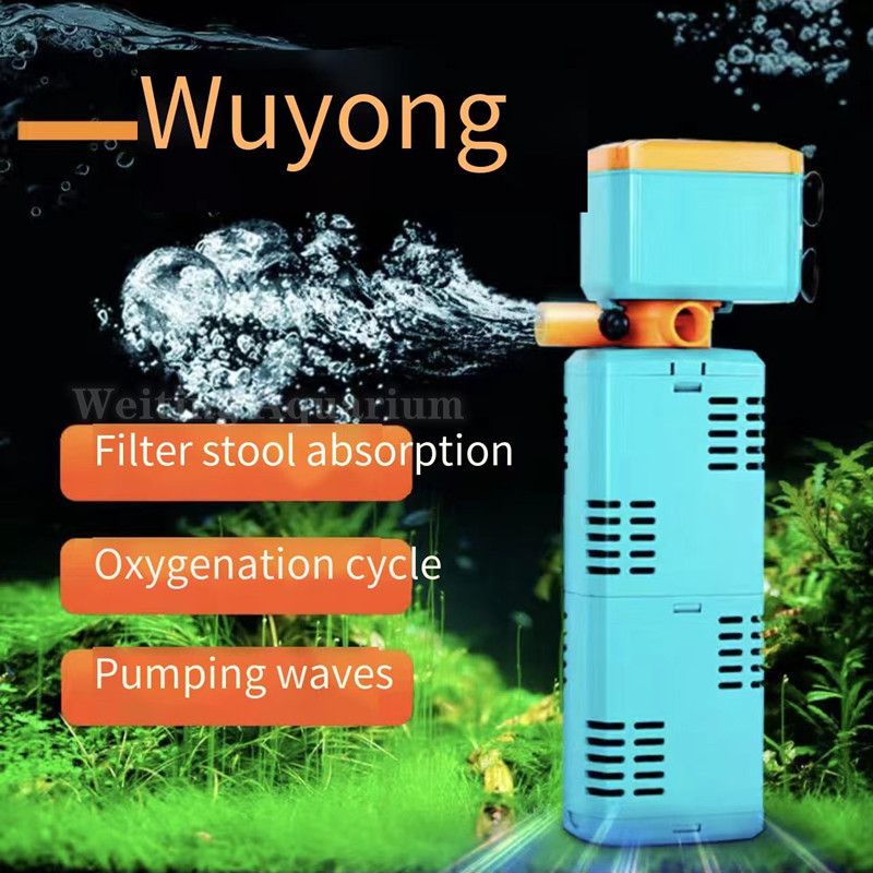 Jual Fish tank filter small aquarium three-in-one submersible pump ...