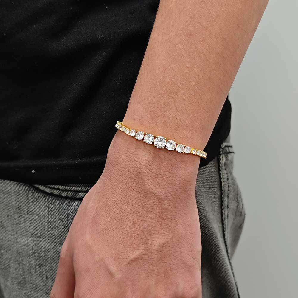 Jual ESKEEM New Style Iced Out Jewelry Bling Diamond Tennis Chain Gold ...