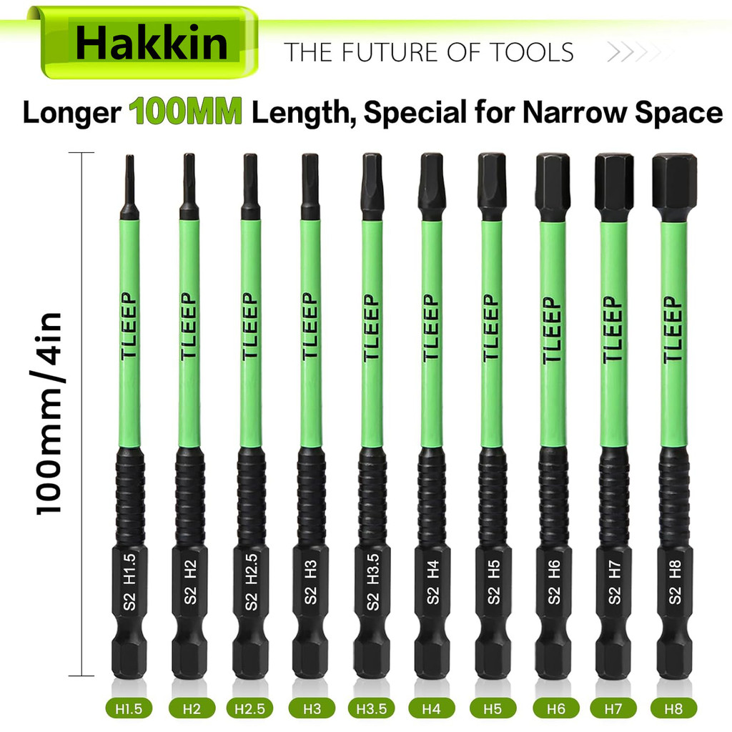 Jual 10 x Allen Wrench Drill Bit Set 1/4" Hex Shank 4" Long Impact ...