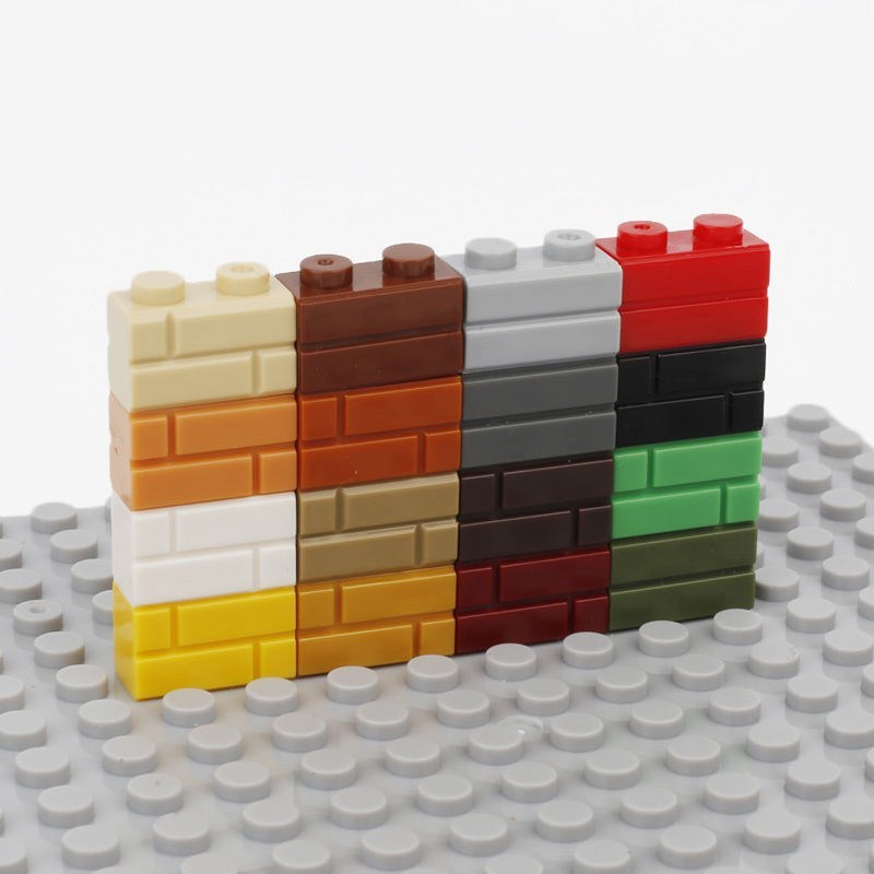 Jual DIY Building Blocks Wall Figures Brick Modified 1x2 Dots Masonry ...