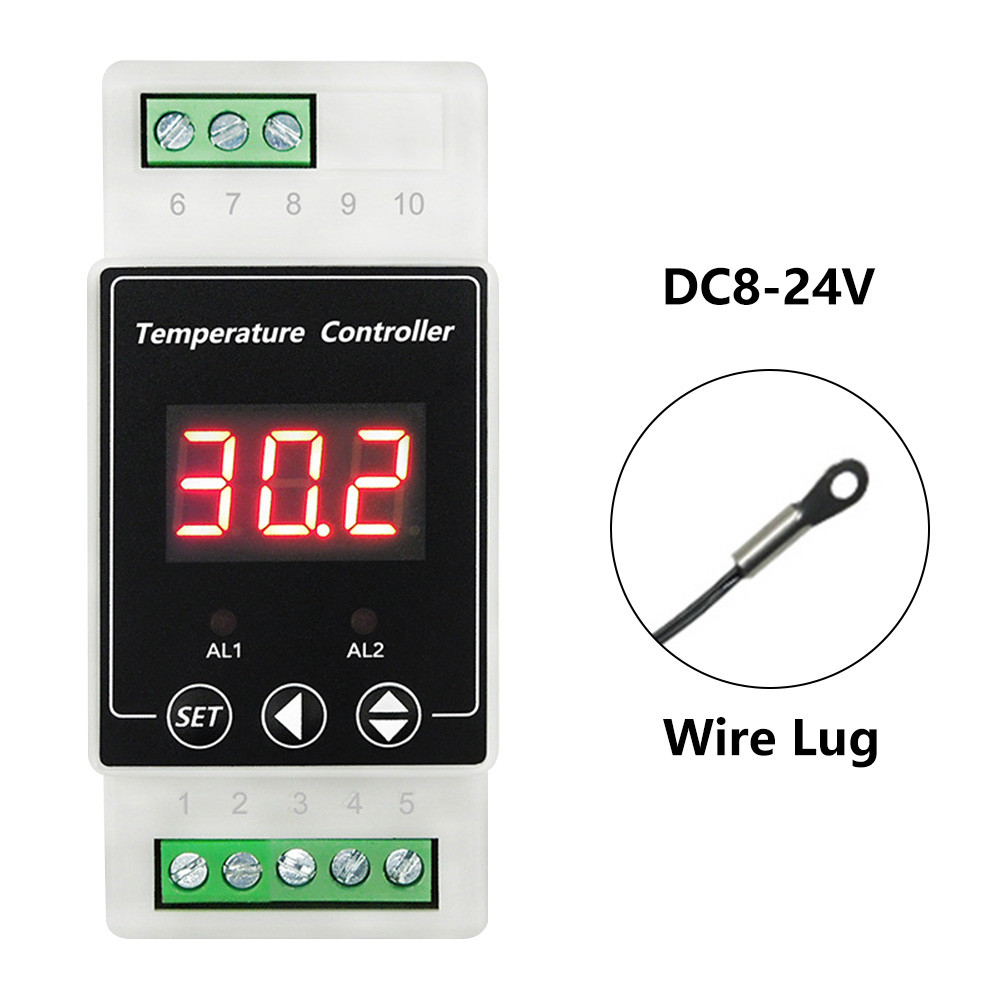 Jual AC100-240V Din Rail Thermostat Digital Temperature Controller with ...