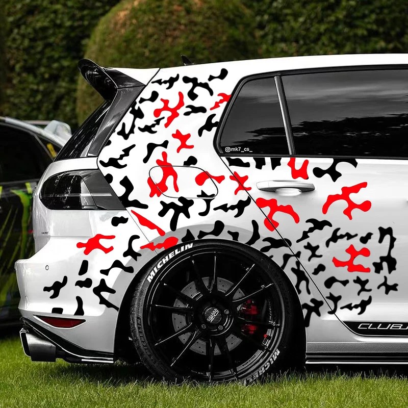 Jual Camouflage Car Stickers Racing Camo Decals Refit Auto Both Sides ...