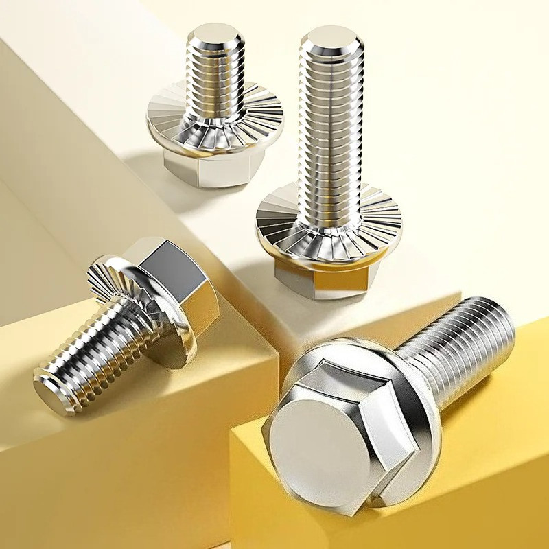 Jual 316 Material Flanged Hexagon Head Bolts Flange Hex Screws Flange ...