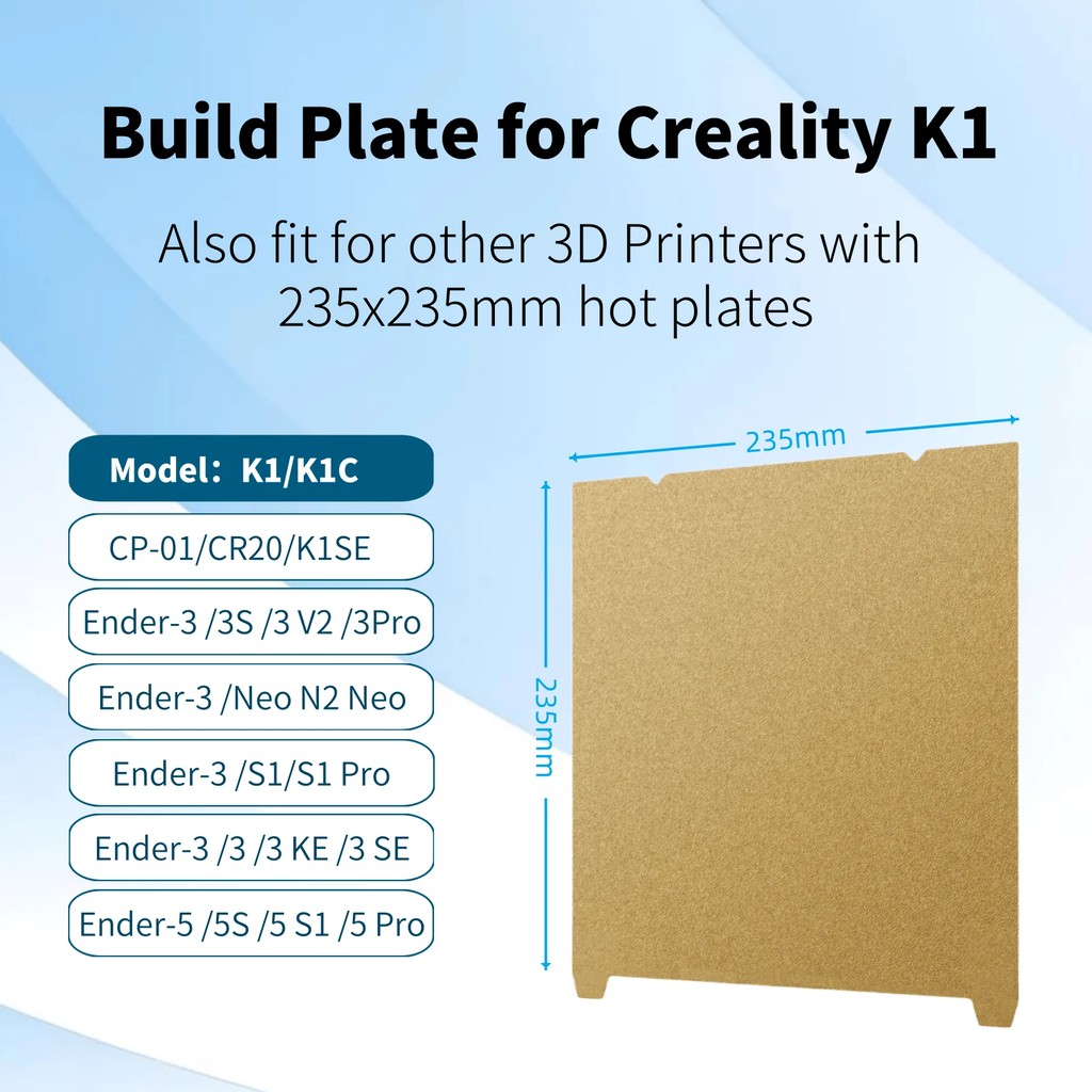Jual 235X235 Textured Pei Creality K1 Build Plate K1C Bed H1H Peo ...