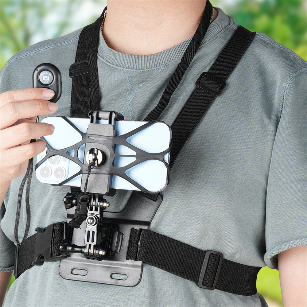 Jual 360 Rotate Pov Phone Holder For Iphone Samsung Chest Strap Belt ...