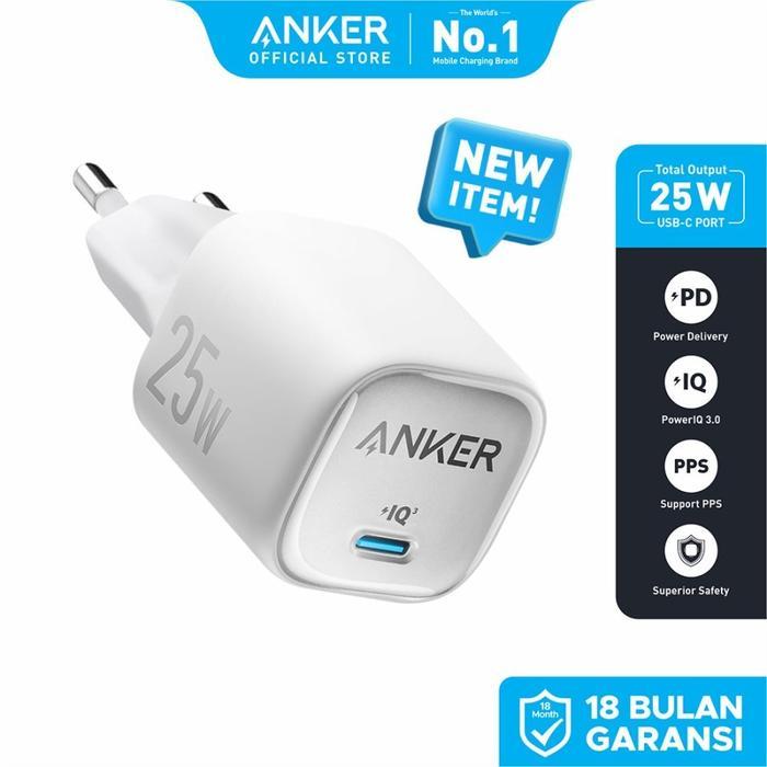 Jual Anker 25W GaN USB C Charger, Compact Support PPS & Fast Charging ...