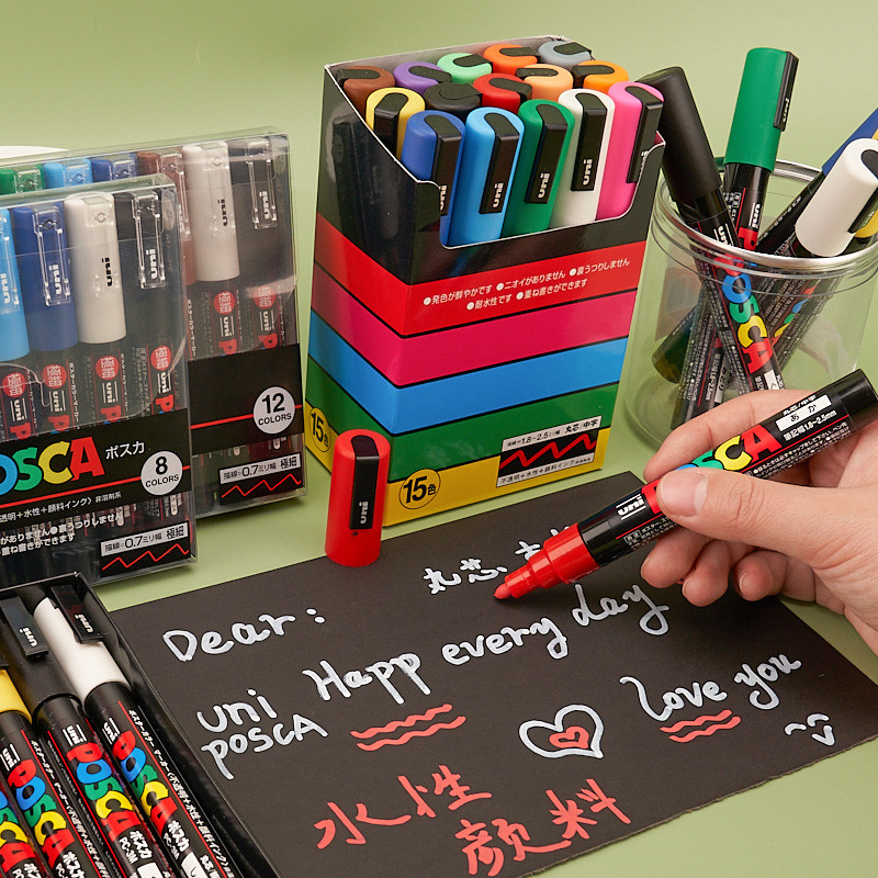 Jual Uni Posca Acrylic Paint Drawing Markers Set PC-3M Colores Graffiti ...