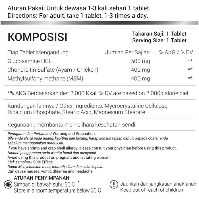 Jual lebx- Glucosamine Chondroitin Msm 30 Tablets Treelains, Vitamin ...