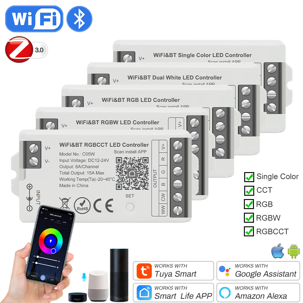 Jual Smart LED Dimmer Tuya Wifi Zigbee DIM CCT RGB RGBW RGBCCT PWM LED ...