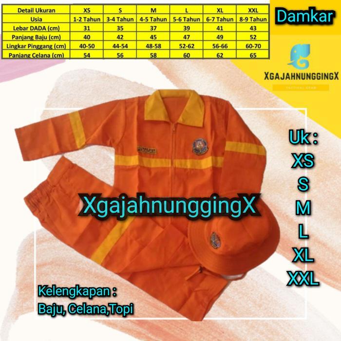 Jual Baju Seragam Damkar Pemadam Kebakaran Anak Kostum Karnaval Bandung ...