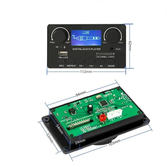 Jual Import 12V Mp3 Bluetooth Decoder Board Lcd Lyrics Display Decoder ...