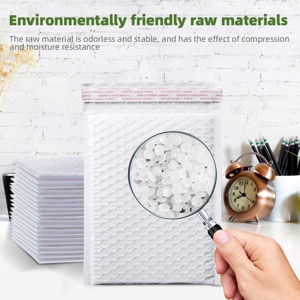 Jual 10/50Pcs White Bubble Poly Envelope Bags Self Seal Mailers Padded ...