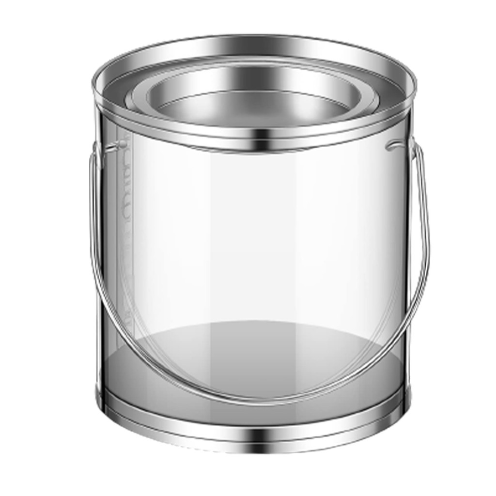 Jual 12 Pcs Clear Paint Cans Mini Paint Containers With Lids PVC Empty ...