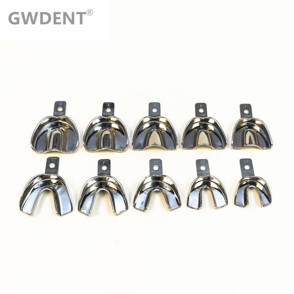 Jual Dental Impression Stainless Steel Trays Rim Lock Non-Perforated ...