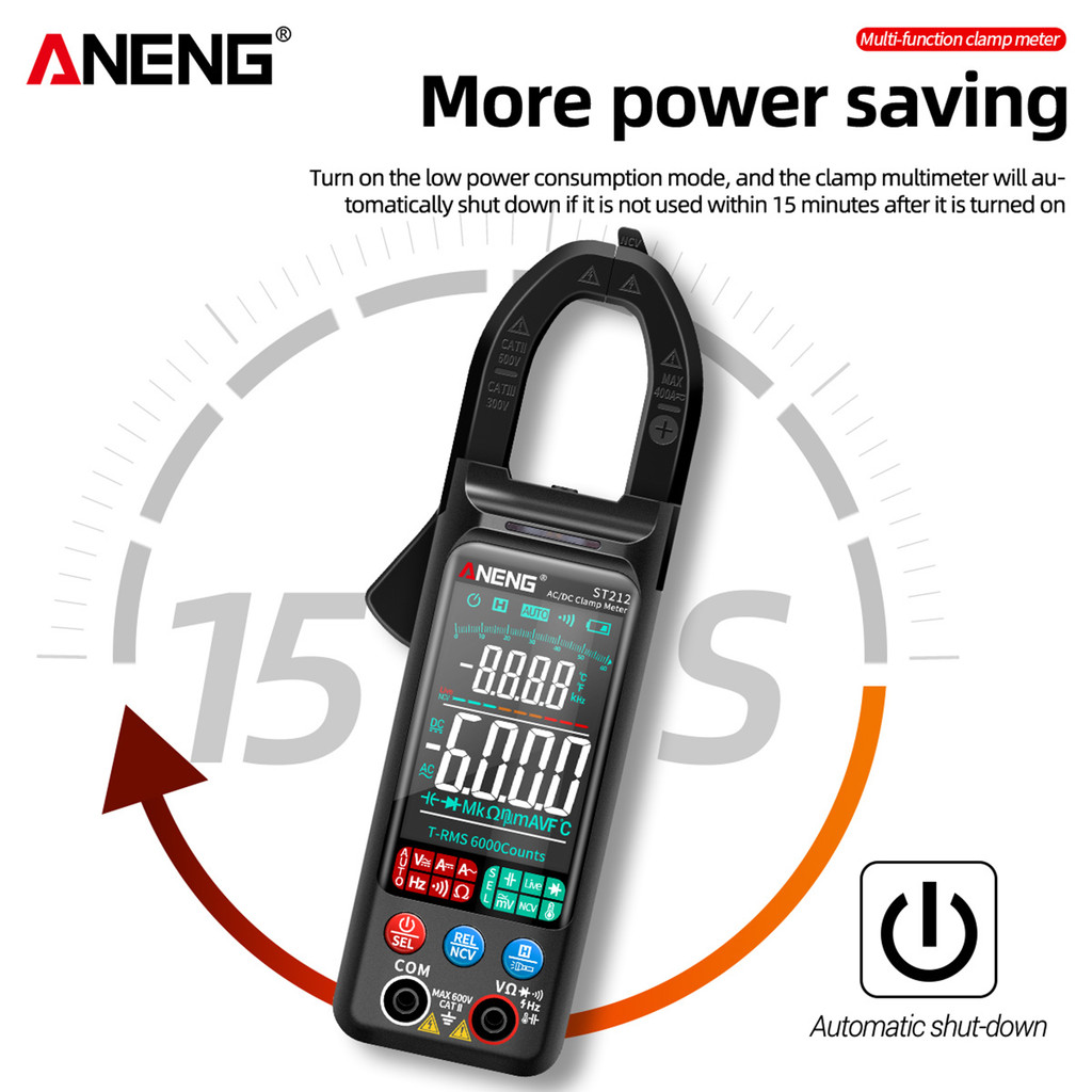 Jual ANENG Clamp Meter Intelligent Digital Clamp Multimeter 6000 Counts ...