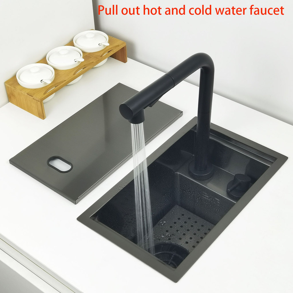 Jual Mini Bar Sink Matte Black Nano Coating With Cup Washer Pull-Out ...
