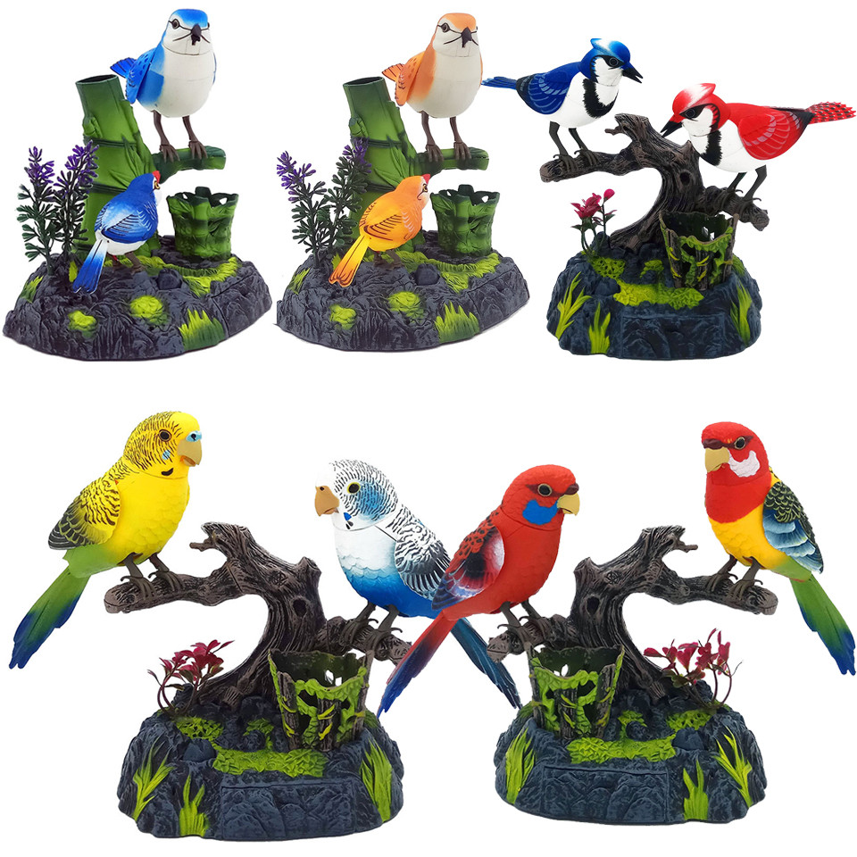 Jual Electric Voice-Activated Bird Simulation Couple Bird Will Move ...