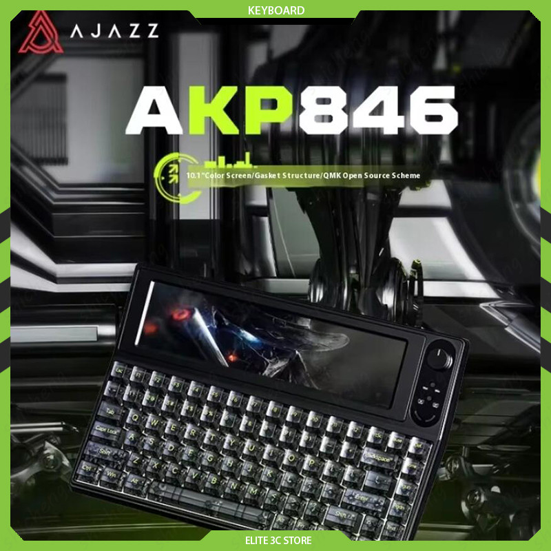 Jual Ajazz Akp846 Wired Screen Mechanical Keyboard Visual Keyboard ...
