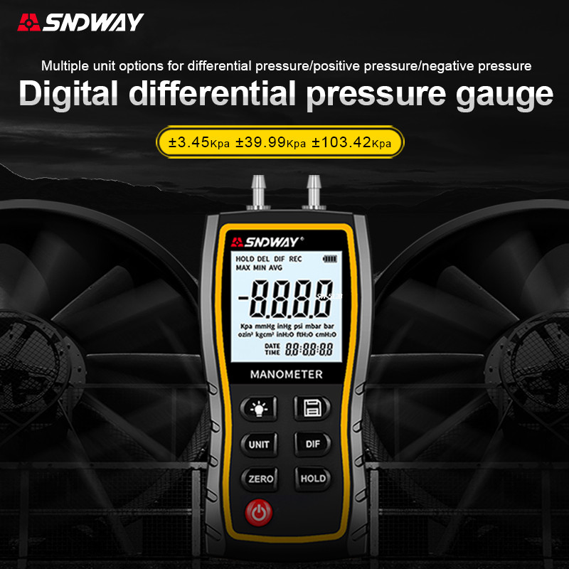 Jual PROMO SNDWAY Digital Air Pressure Meter Differential Pressure ...