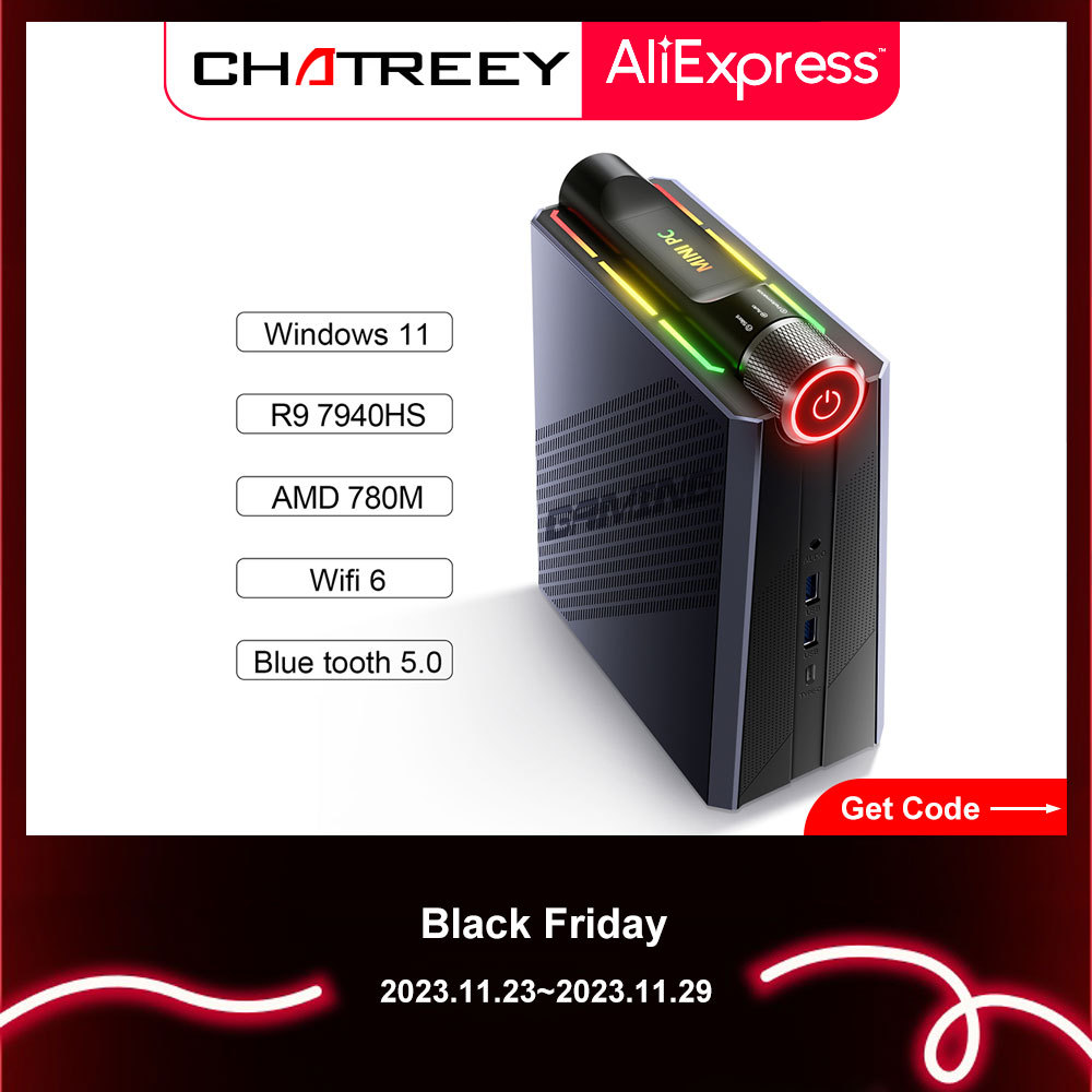 Jual Chatreey AM08 Mini PC AMD Ryzen 9 7940HS R7 5700U 680M 7735HS 780M ...
