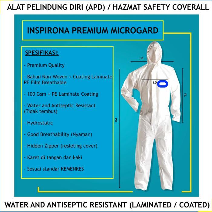 Jual PREMIUM Baju APD Medis WATERPROOF / Safety Coverall Hazmat Suit ...